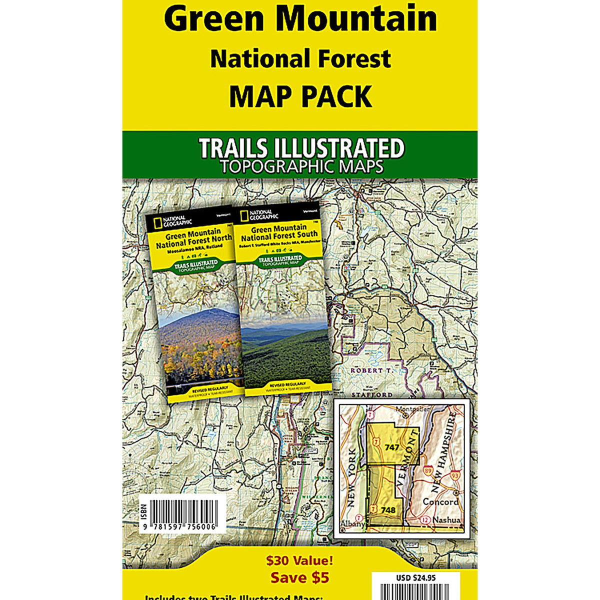 National Geographic Green Mountain National Forest [Map Pack Bundle] – EMS