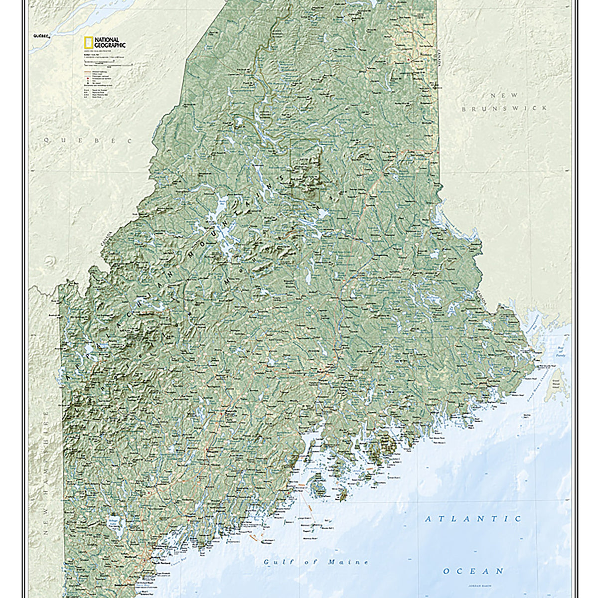 National Geographic Maine Tubed Wall Map – EMS